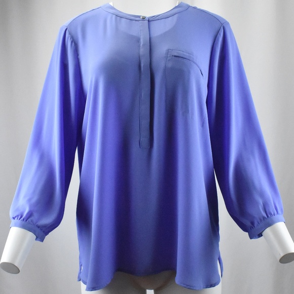 JM Collection | Tops | Blueviolet Light Blouse W Pocket | Poshmark